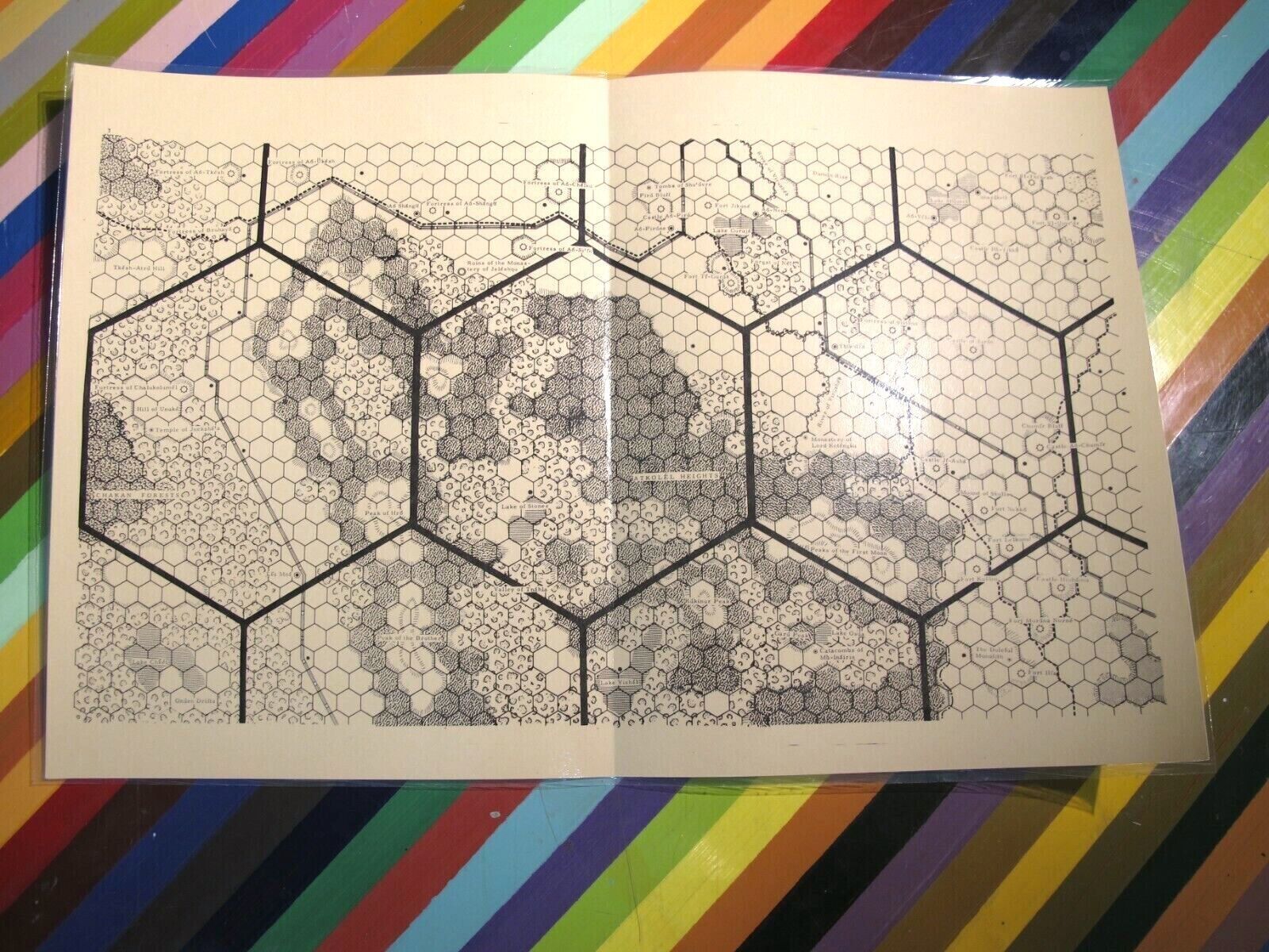 vtg RPG Dungeons Dragons D&D Judges Guild Unnamed Hex Map laminated v4 ...