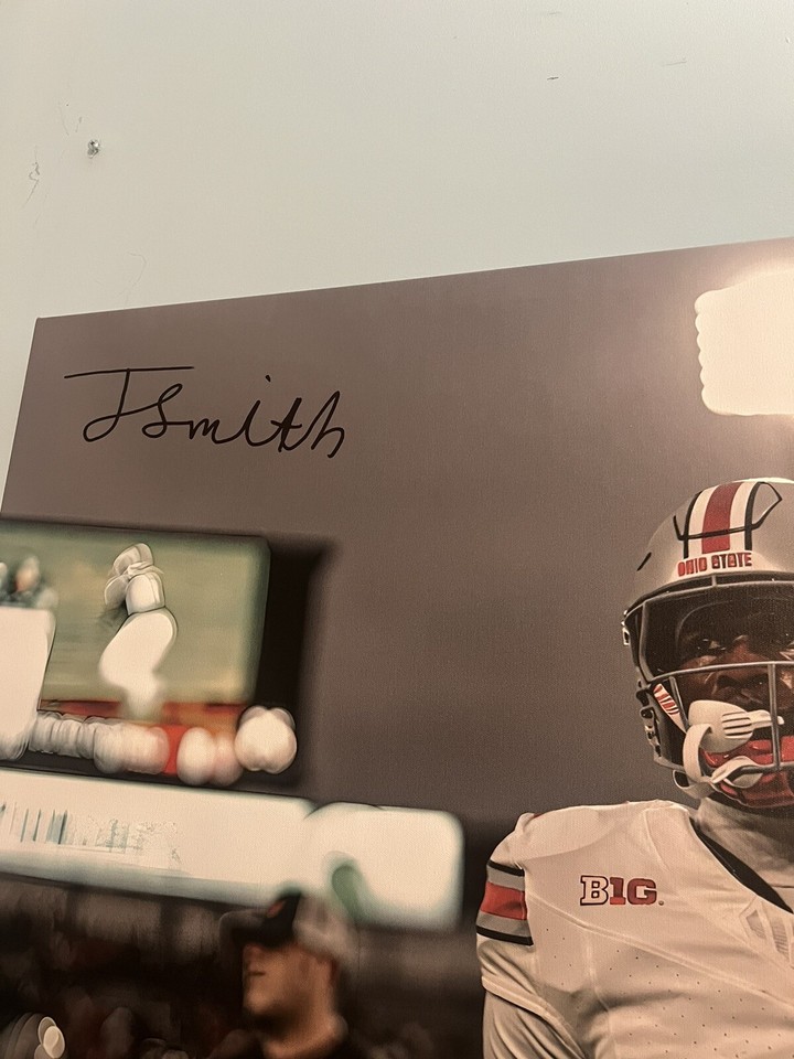 Jeremiah Smith Signed Autograph Huge Ohio State 24x36 Canvas Collectors ...