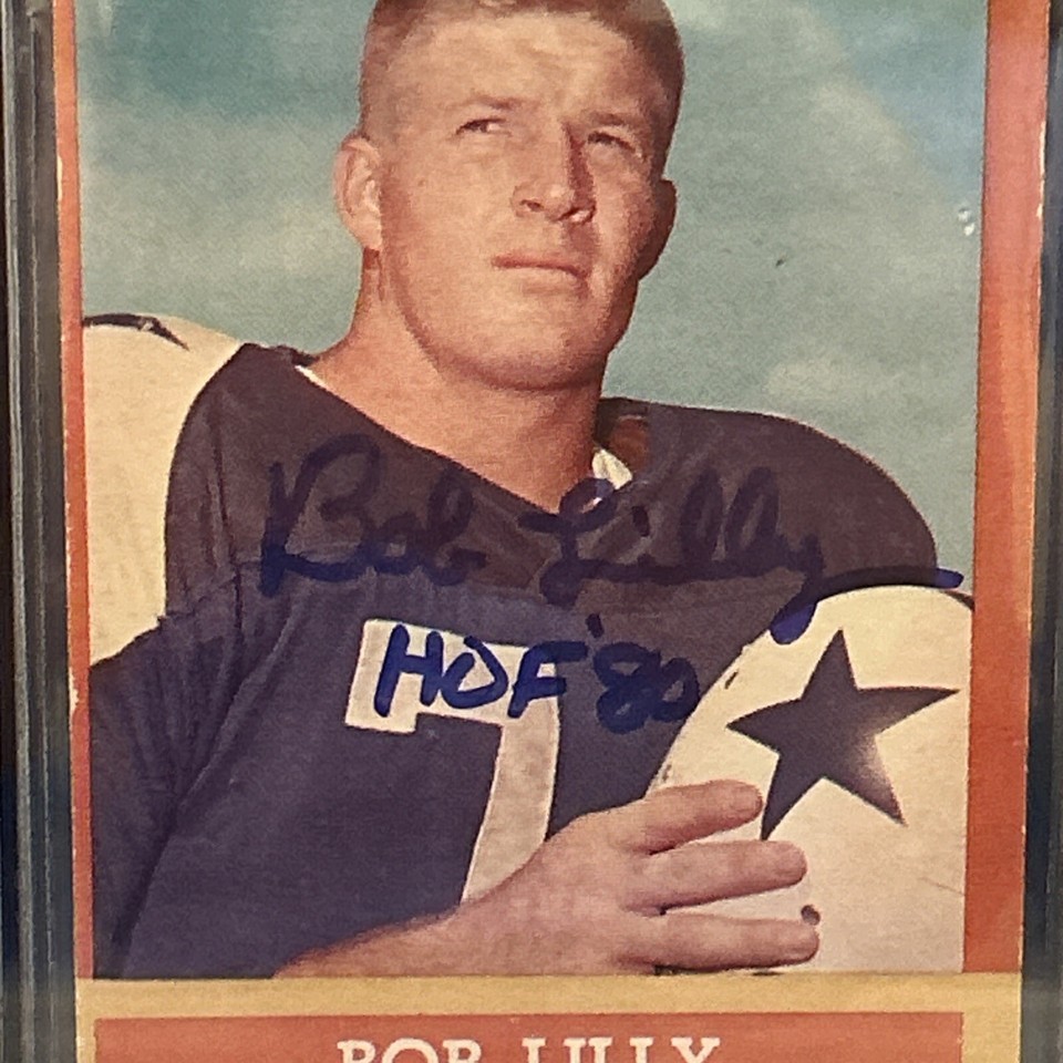 1963 Topps #82 Bob Lilly Beckett Authentic Autograph Signed Rookie Card ...