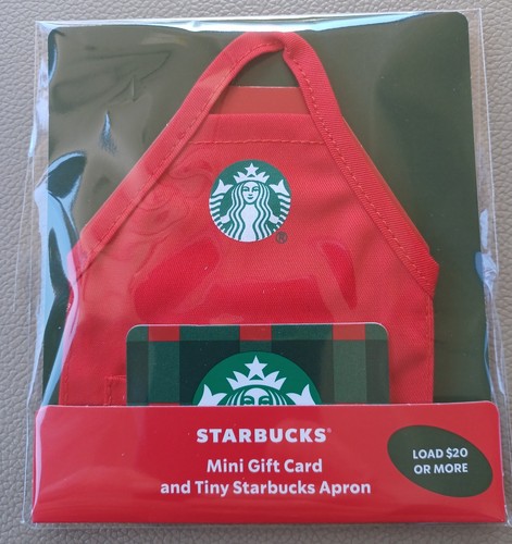 STARBUCKS GIFT CARD 2015 " MINI RED APRON & MINI GIFT CARD " NEW~ GREAT ...