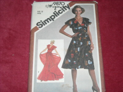 🌻 1980 SIMPLICITY #9870-LADIES GORGEOUS TWO LENGTH PULLOVER DRESS ...