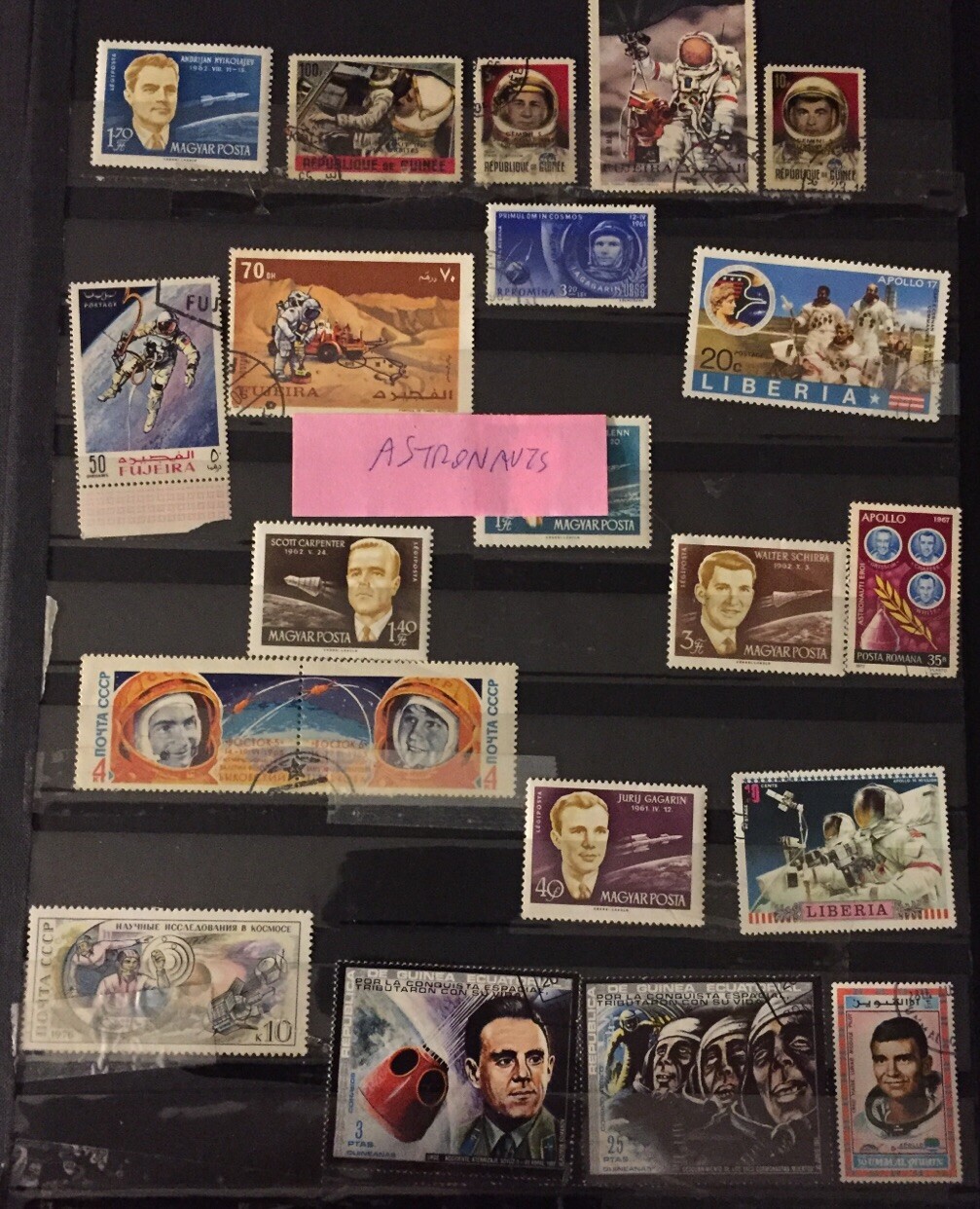 STAMP ASTRONAUT LOT Haise CCCP Cosmonaut Komarov Duke Nyikolajev ...