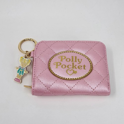 NEW 2022 MATTEL POLLY POCKET PINK + GOLD QUILTED COMPACT ZIPPER WALLET ...