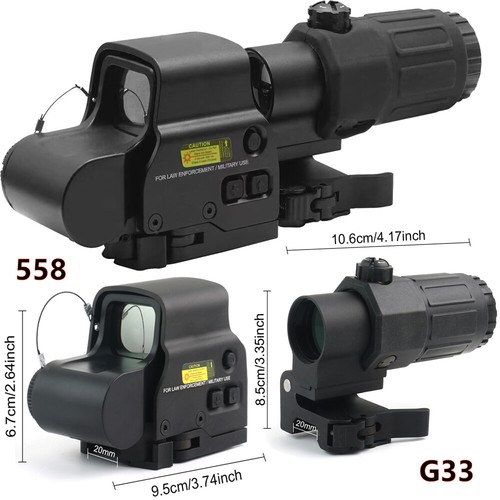 G33 3x Sight Magnifier Switch Side Qd Mount & Tactical Scope 558 Red ...