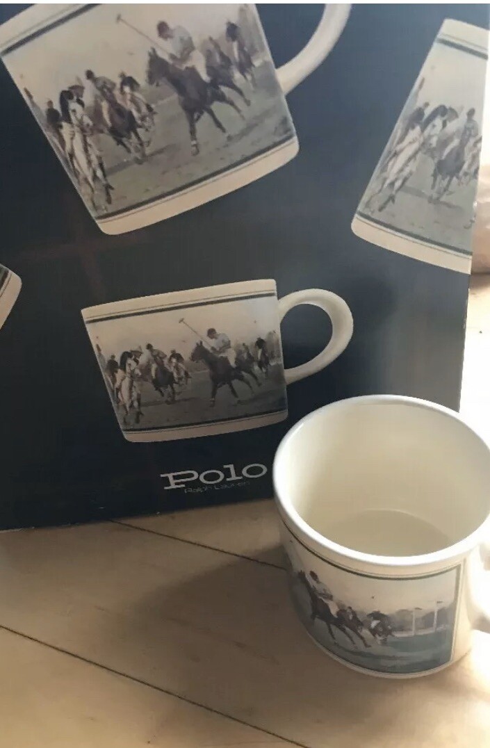 Polo Ralph Lauren Vintage 1988 Polo Player Coffee Mug Cups Set of 4 ...