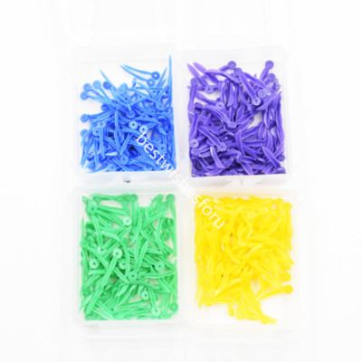 400 Pcs Dental Disposable Plastic Wedge With Hole Poly Wave Round Stern ...