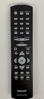 Philips DVD RECORDER REMOTE CONTROL 2422 5490 1553 - Tested & Working ...