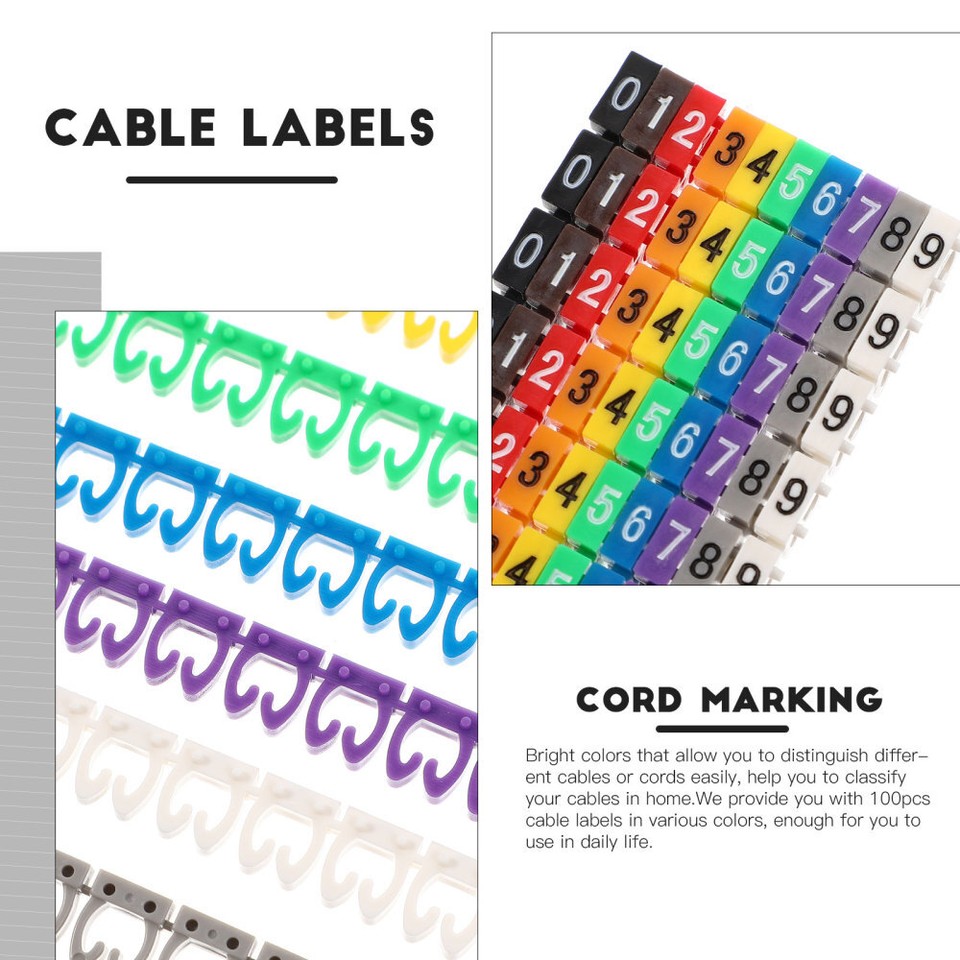 2 Pieces Cord Labels Wire Number Tube Tags Labeling Cable Identifiers ...
