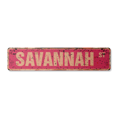 SAVANNAH Vintage Street Sign Childrens Name Room Metal Sign | eBay