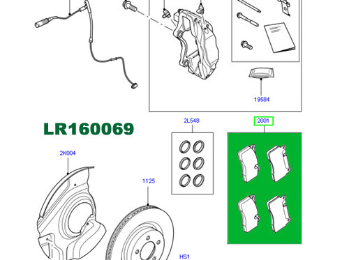 LAND ROVER FRONT & REAR BRAKE PADS RANGE ROVER RANGE R SPORT LR160069 ...