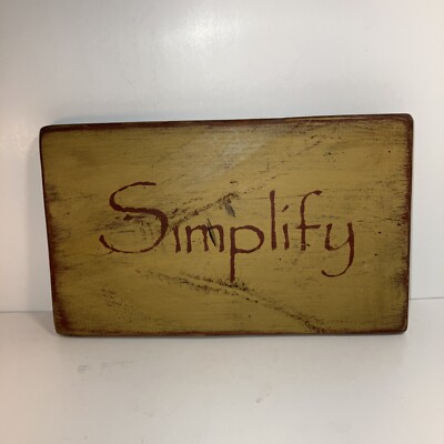 Vintage Simplify Wooden Wall Sit & Hang Sign Primitive Distressed Art ...