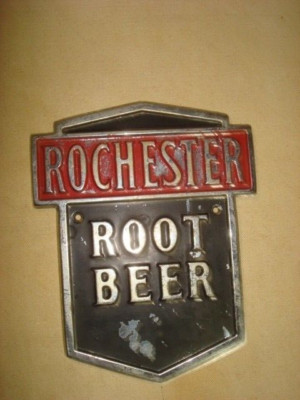 Vintage Rochester Root Beer Metal Advertising Sign J. HUNGERFORD SMITH ...