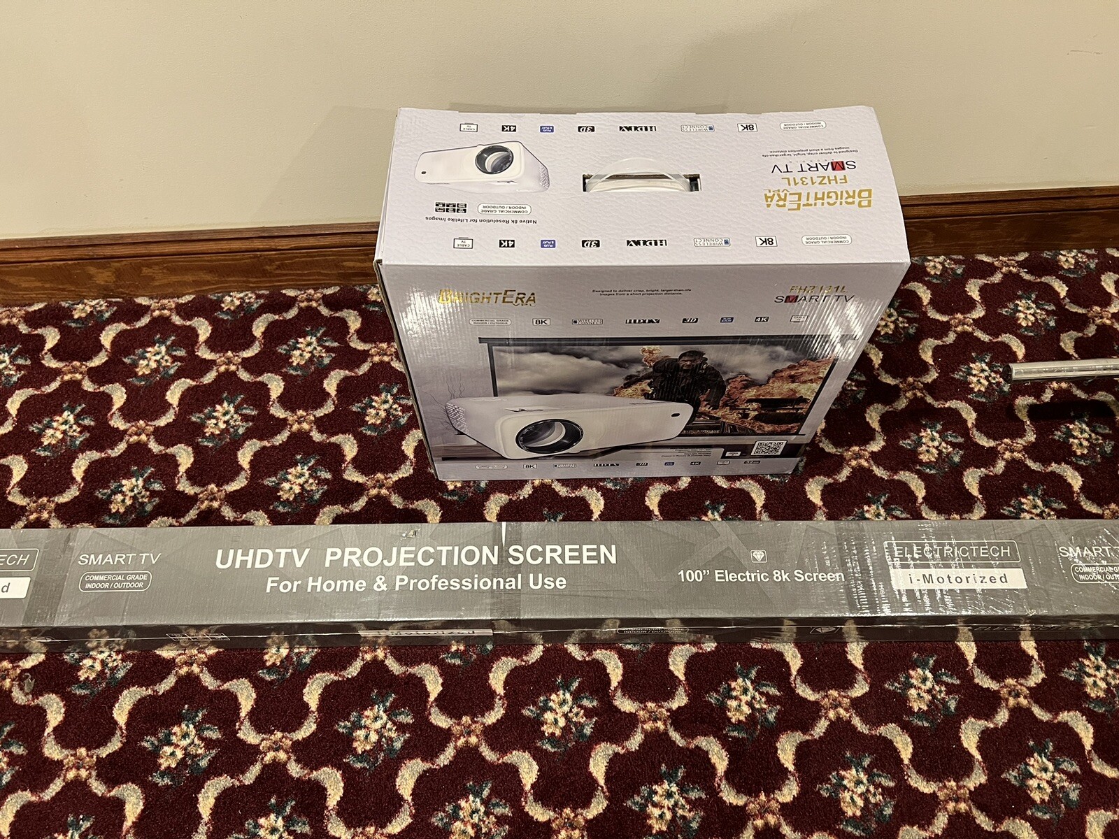 BrightEra VPL-FHZ131L 13,000 Laser 3LCD Projector AND 100” Motorized ...