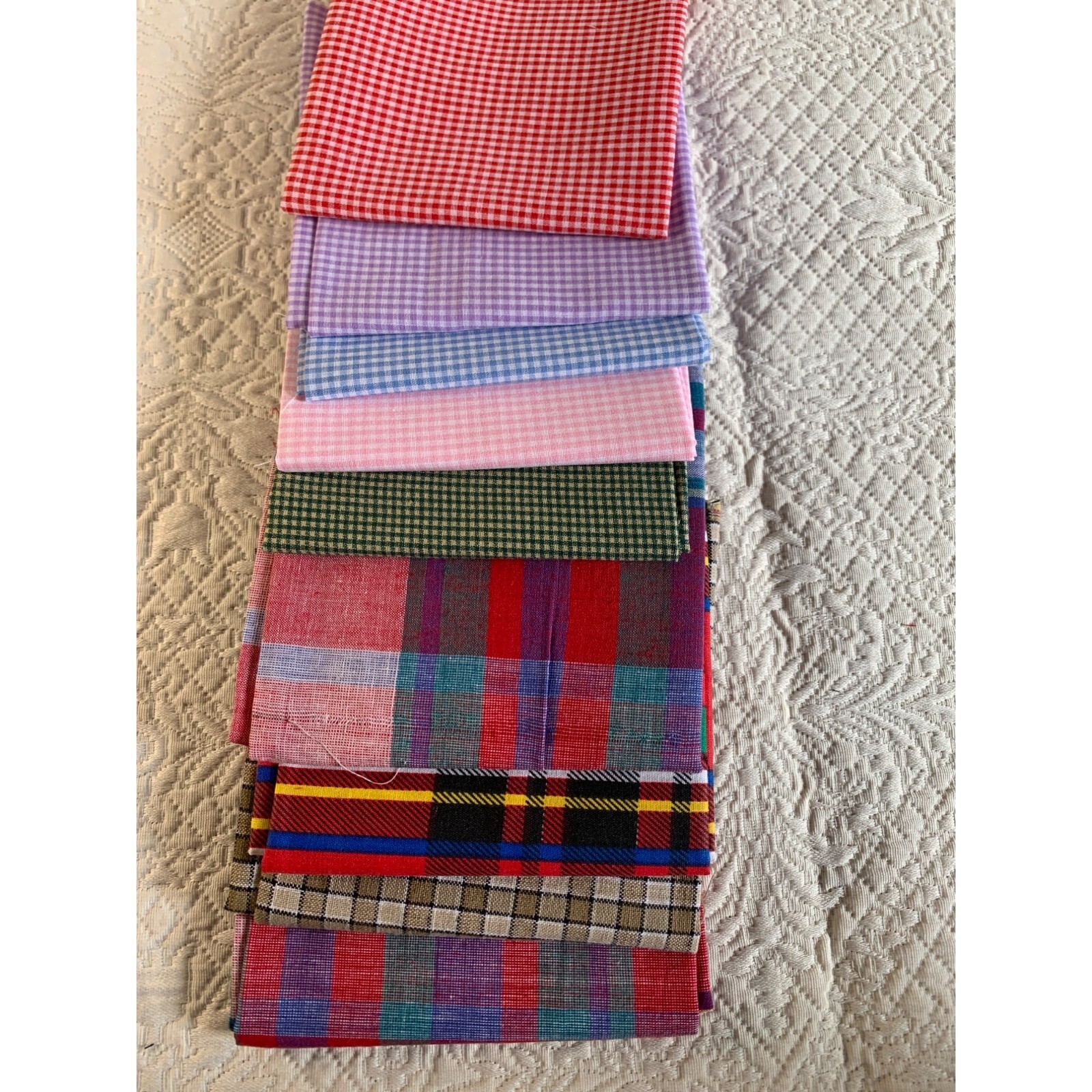 Quilt Gingham & Plaid Cotton Fabric Fat Quarters Bundle #415 | eBay