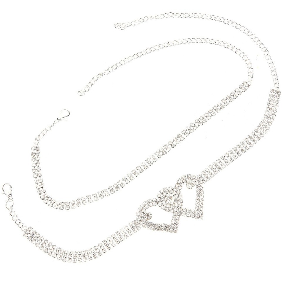 Rhinestone Anklet Miss Heart Bracelets Foot for Women Pendant Jewelry ...