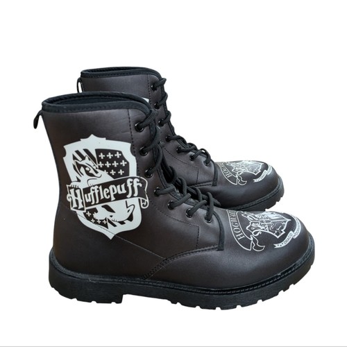 Harry Potter Hogwarts Hufflepuff Brown Vegan Leather Boots Size 10 W/7 ...