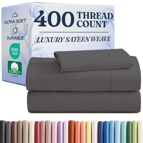 400 Thread Count Cotton Sheet Set - Twin XL Size 100% Cotton Sheets ...