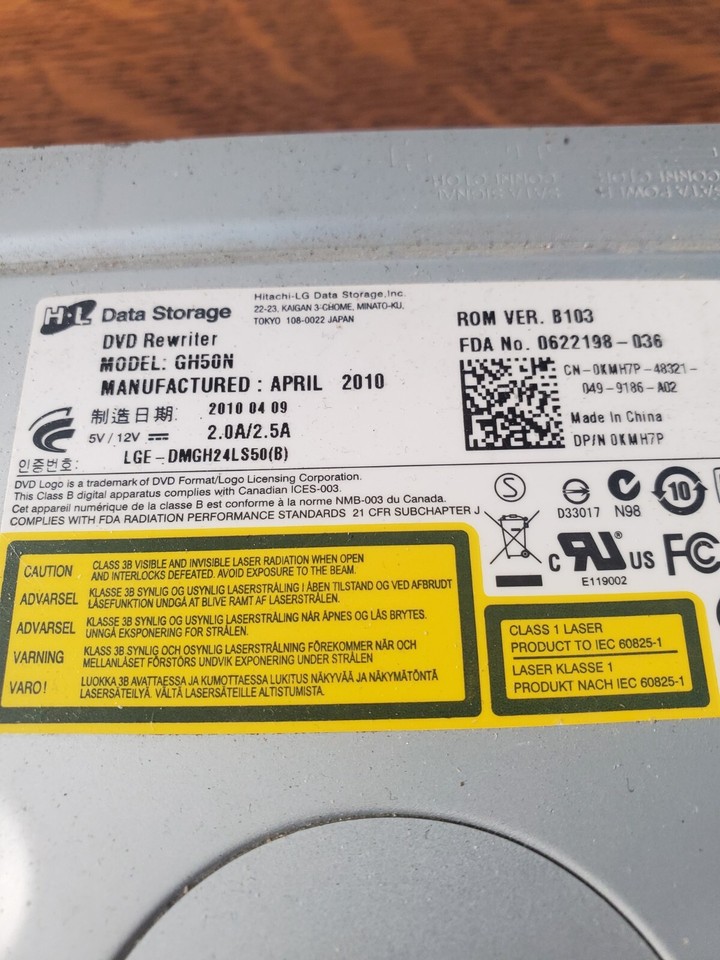 H-L Data Storage GH50N Sata CD/DVD-RW Rewriter Drive Working (loc code ...