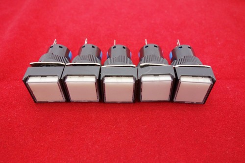 5PCS 16MM White Square Momentary PUSH BUTTON 3 Pins 250V AC 3A / DC 30V ...
