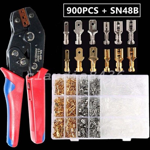 900X Assortment Male Female Spade Terminals Electrical Wire Crimp ...