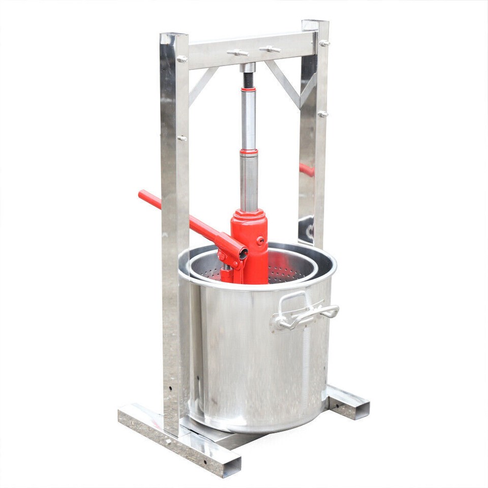 Fruit Press Crusher Grinder Apple Juice Wine Cider & Hydraulic Jack ...