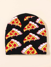 Pizza Pattern Graphic Print Knitted Skate Hat Casual Trendy New Beanie ...