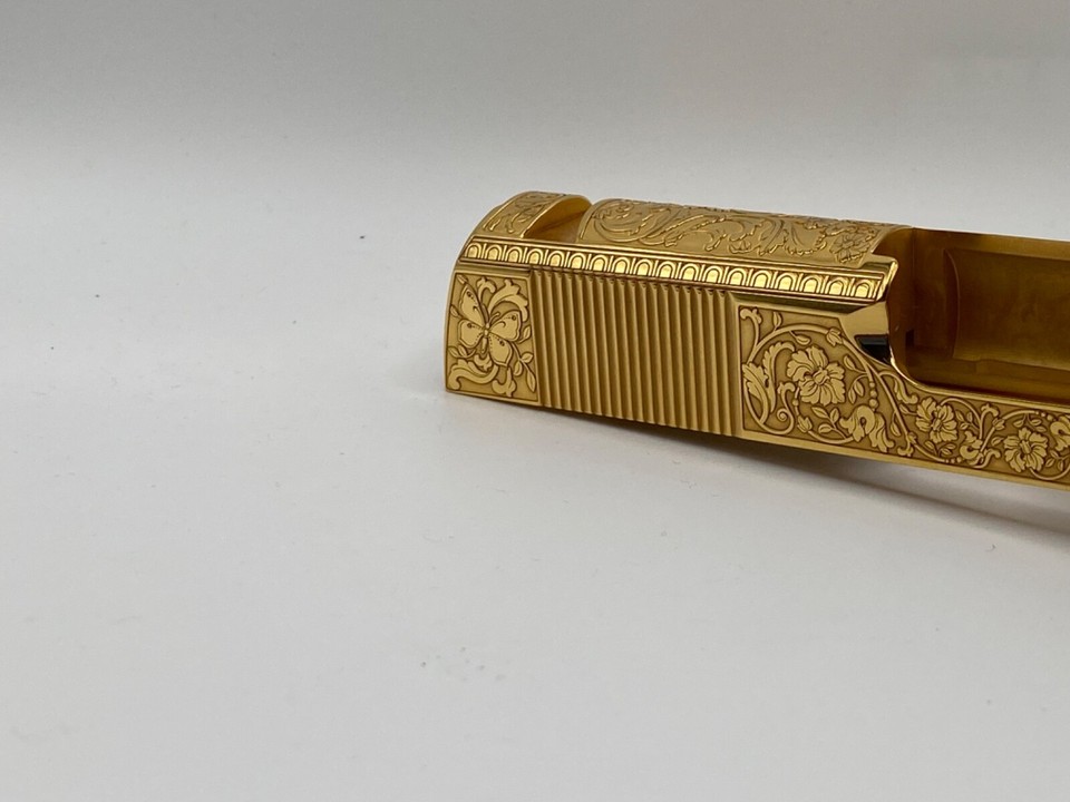 Deep laser engraved 1911 government slide and accent kit 24k gold ...