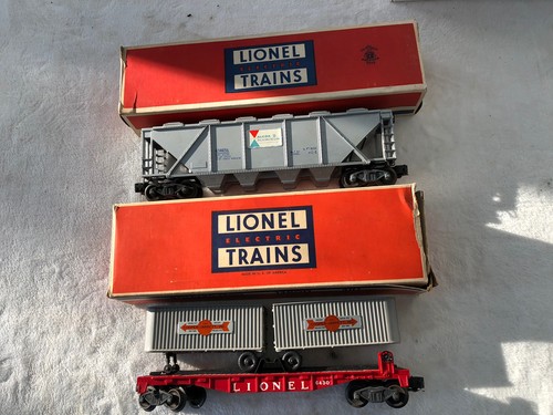 LIONEL TRAINS COOPER JARRETT FLATCAR #6430 & ALCOA ALUMINUM HOPPER ...