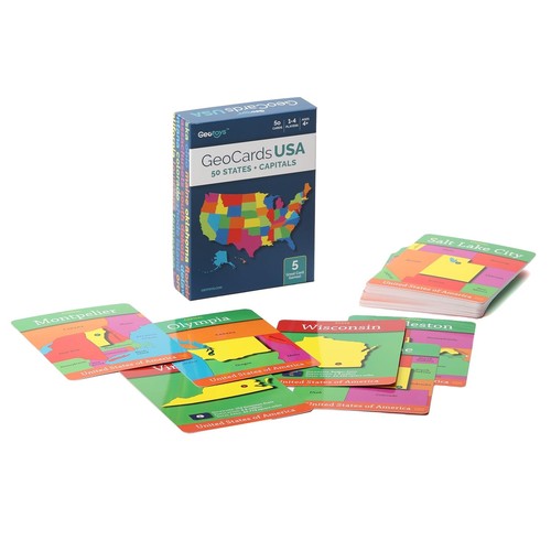 GeoCards - USA Geography Flash Cards, Kid Card Games for Home, School ...
