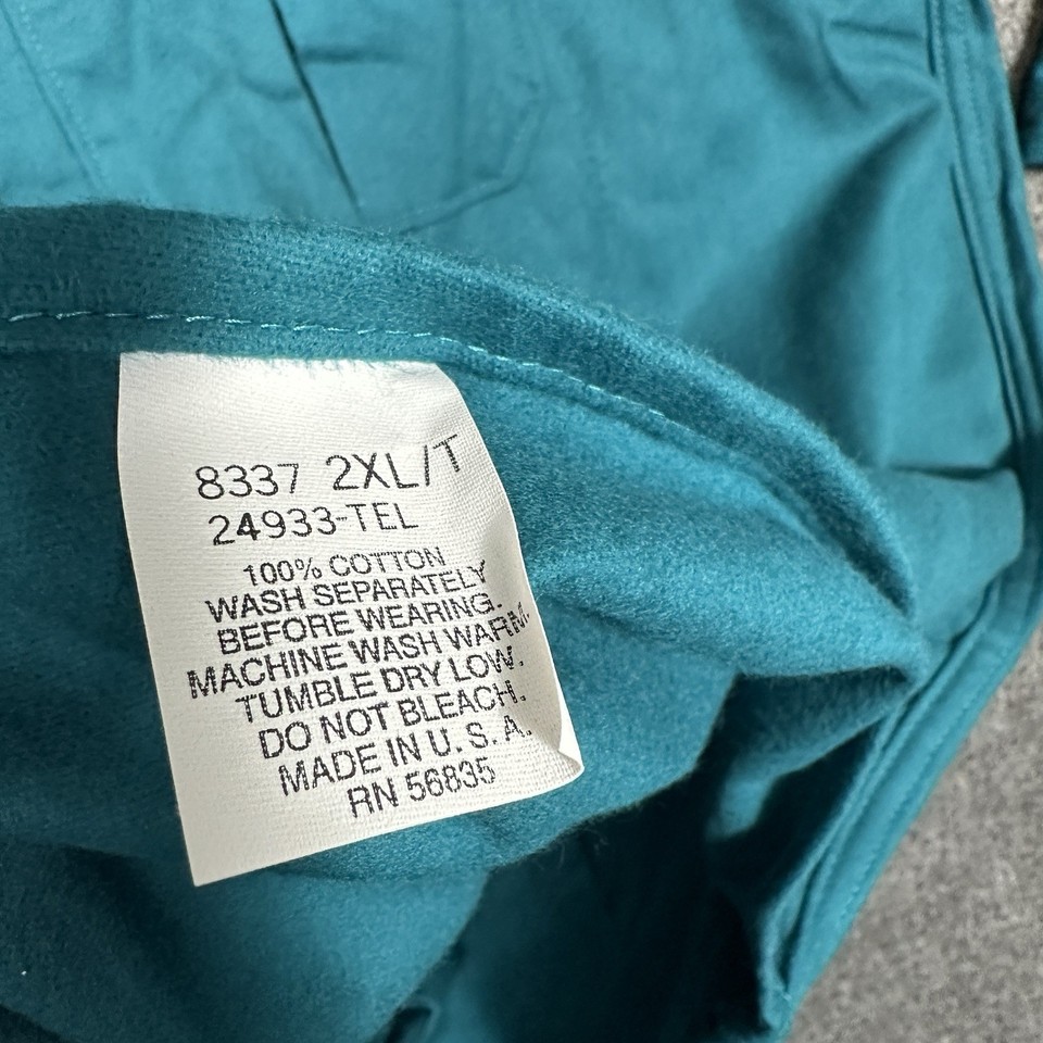 Cabela's Chamois Button Up Shirt Men’s 2XL Tall Cotton Teal Made USA ...