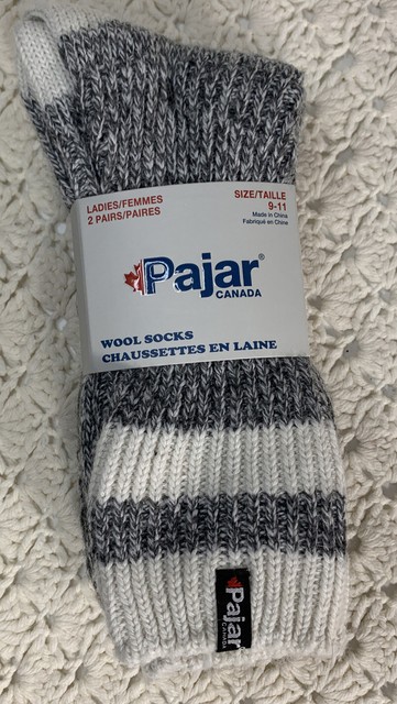 Pajar Canada Grey 2 Pair Wool Blend Socks Women’s Shoe Size 4-10 Sock 9 ...