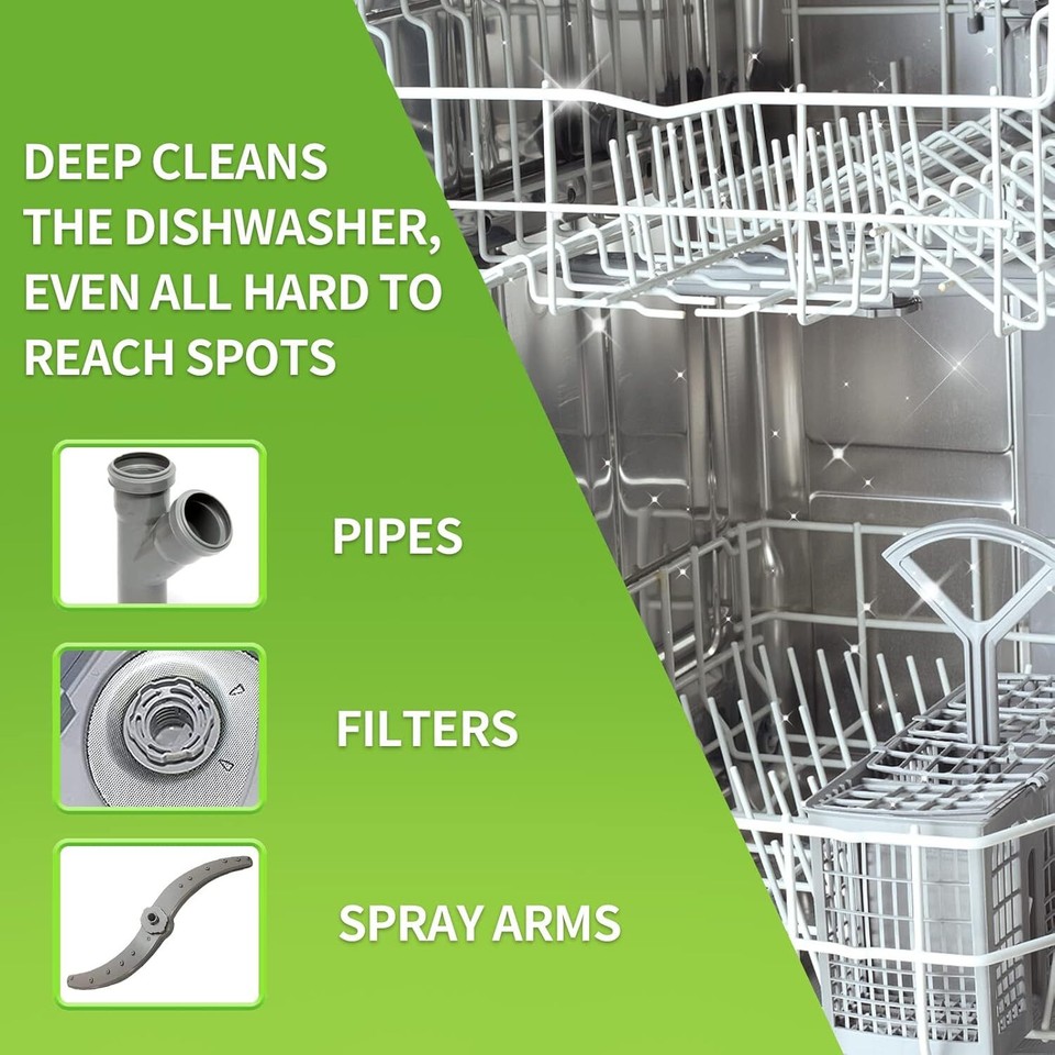 Dishwasher Cleaner and Deodorizer Tablets -30 Pack for Deep Cleaning ...