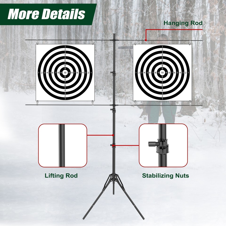Steel Adjustable Paper Target Stand for Shooting Outdoors with 10 Metal ...