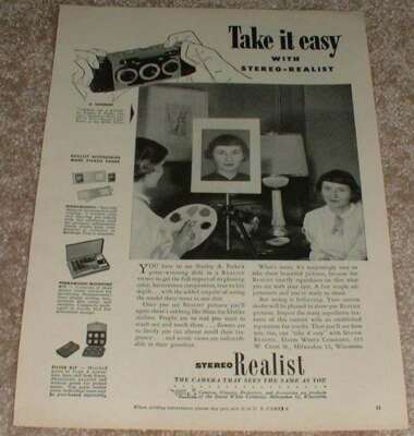 1953 Vintage Stereo Realist Camera Ad - 3 of a Kind!! | eBay