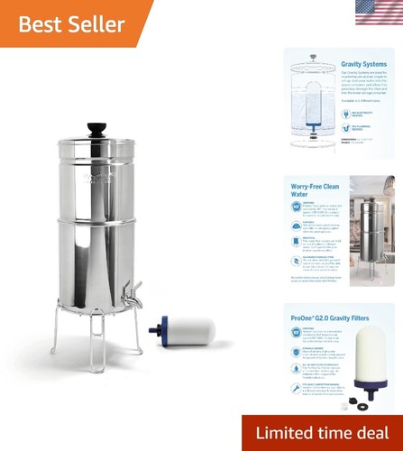 Portable 2.25-Gallon Gravity Water Dispenser - Stainless Steel & Non ...