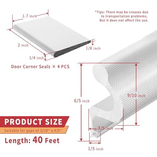 40 Feet Long Reach Weather Stripping Door Seal Strip with 4 PCS Door ...