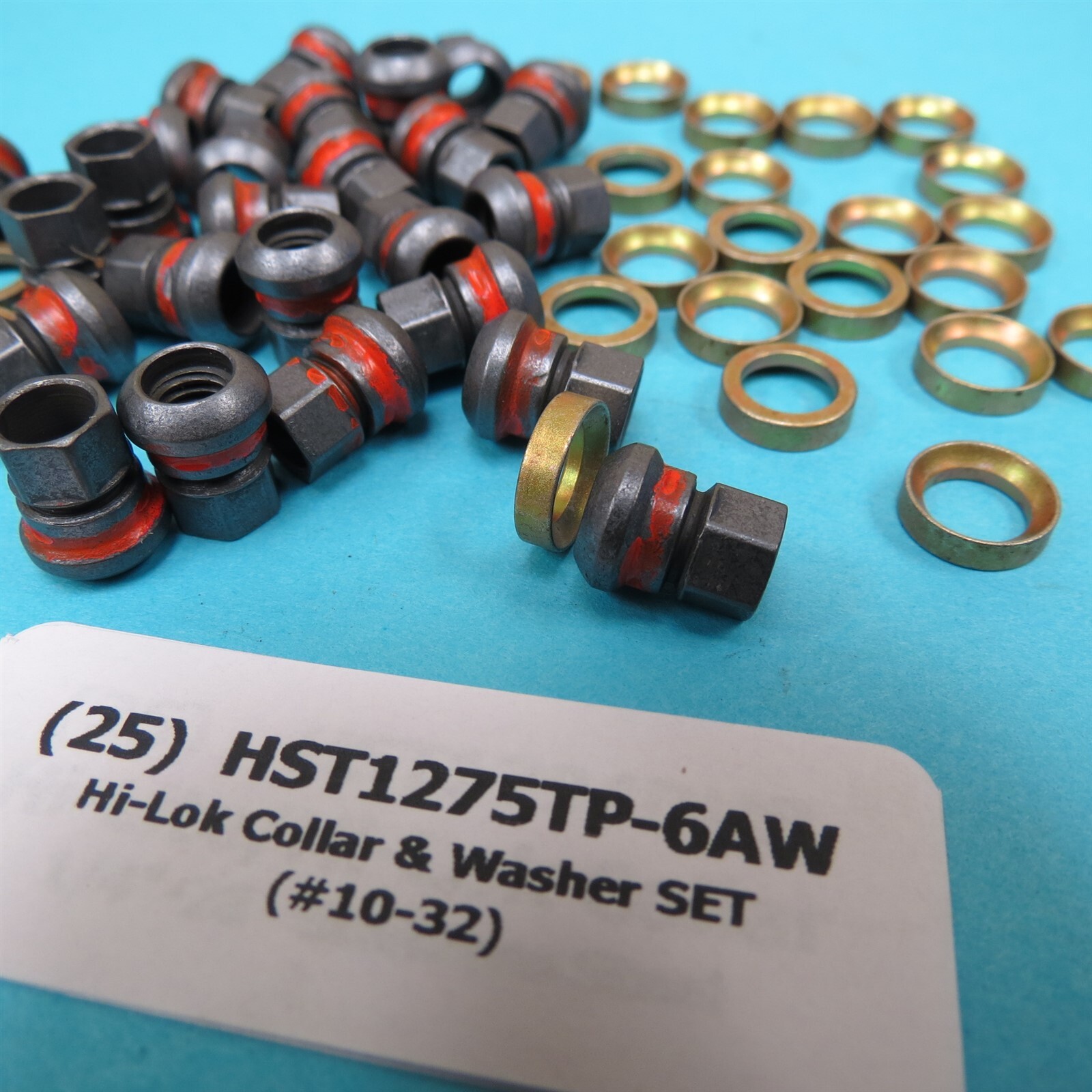 25 New Self Aligning #10-32 Hi-Lok S.S. Collar Nut Washer Set HST1275-6 ...
