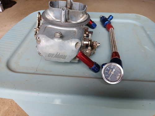 Demon Double Carburetor With RUSSELL FUEL PRESSURE LINE | eBay