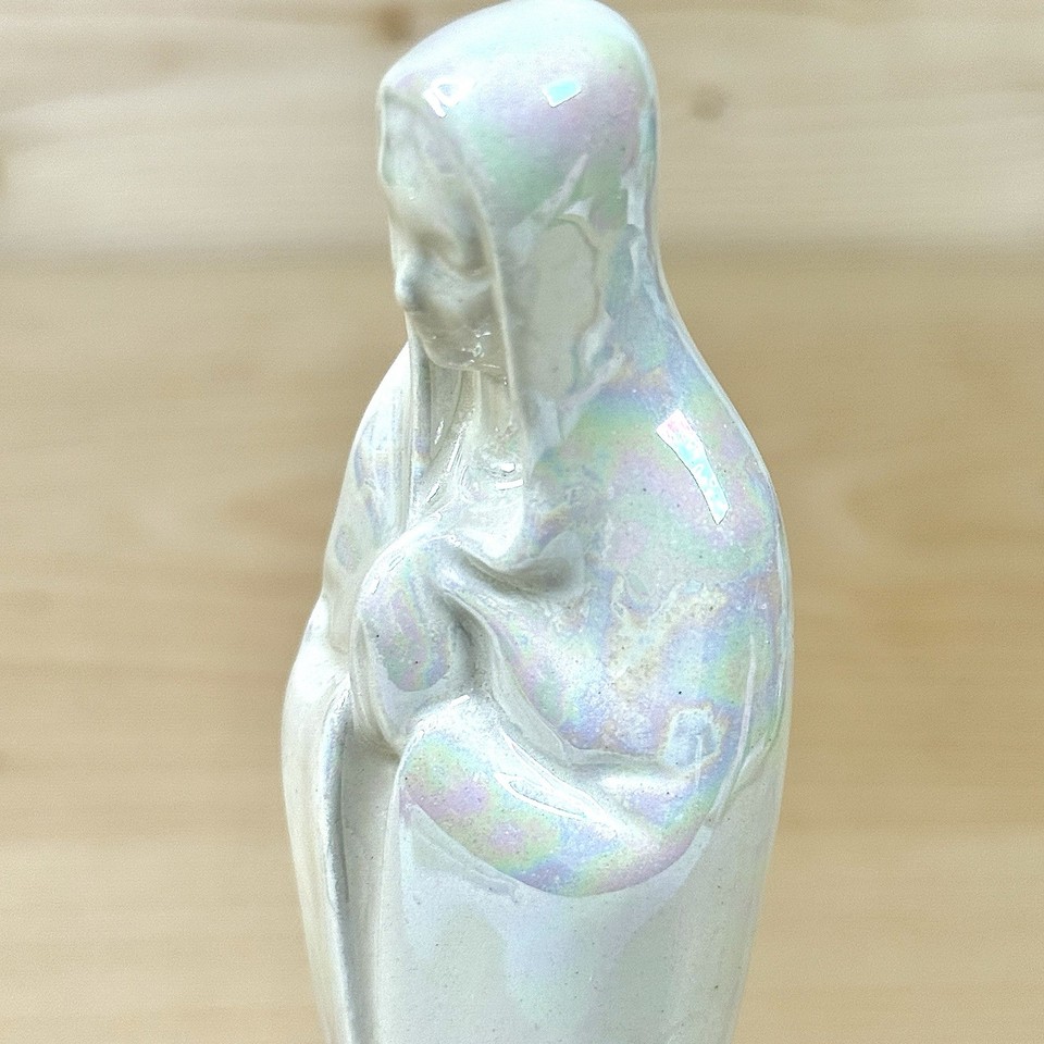 Iridescent Praying Virgin Mary Figure Statue Vintage 7 Inches Tall | eBay