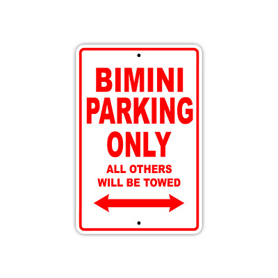 Bimini Parking Only Boat Ship Yacht Art Notice Decor Novelty Aluminum ...