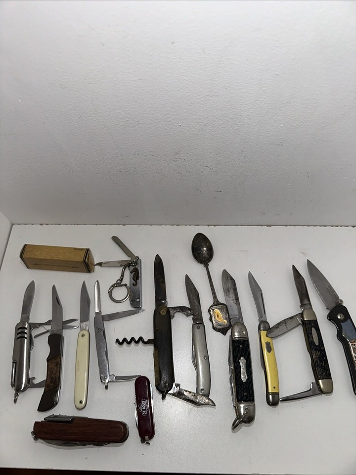 Lot of 13 Vintage Pocket Knives Ulster Edeal Schrade Walden Falcon Nice ...