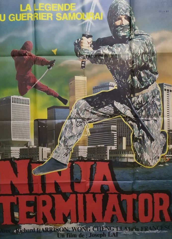 Vintage Movie Poster Ninja Terminator 1985 Richard Harrison Folding ...