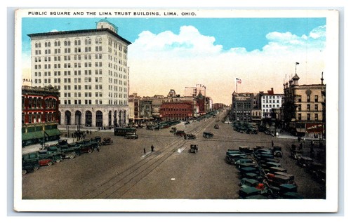 LIMA, OH Postcard -LIMA SQUARE and TRUST BUILDING | eBay