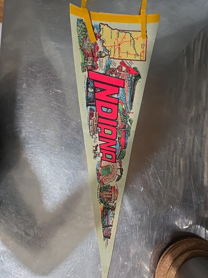 Vintage 1974 State Of Indiana Pennant 25” Inches | eBay