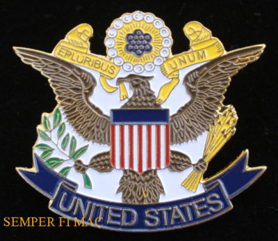 UNITED STATES EAGLE SEAL LARGE HAT PIN US ARMY AIR FORCE NAVY MARINES ...