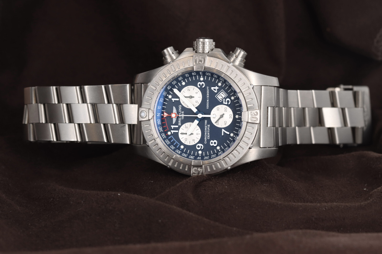 Breitling Avenger M1 Chronograph, Navy Blue Dial - Titanium on Bracelet ...
