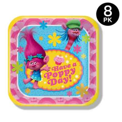 Trolls Poppy Party Tableware | 8pk 17cm Birthday Party Plates | eBay ...