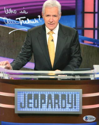 ALEX TREBEK SIGNED 8X10 PHOTO AUTHENTIC AUTOGRAPH JEOPARDY BECKETT COA ...