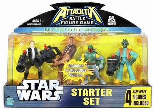 star wars attacktix - set 2 with exclusive han solo and chewbacca ...