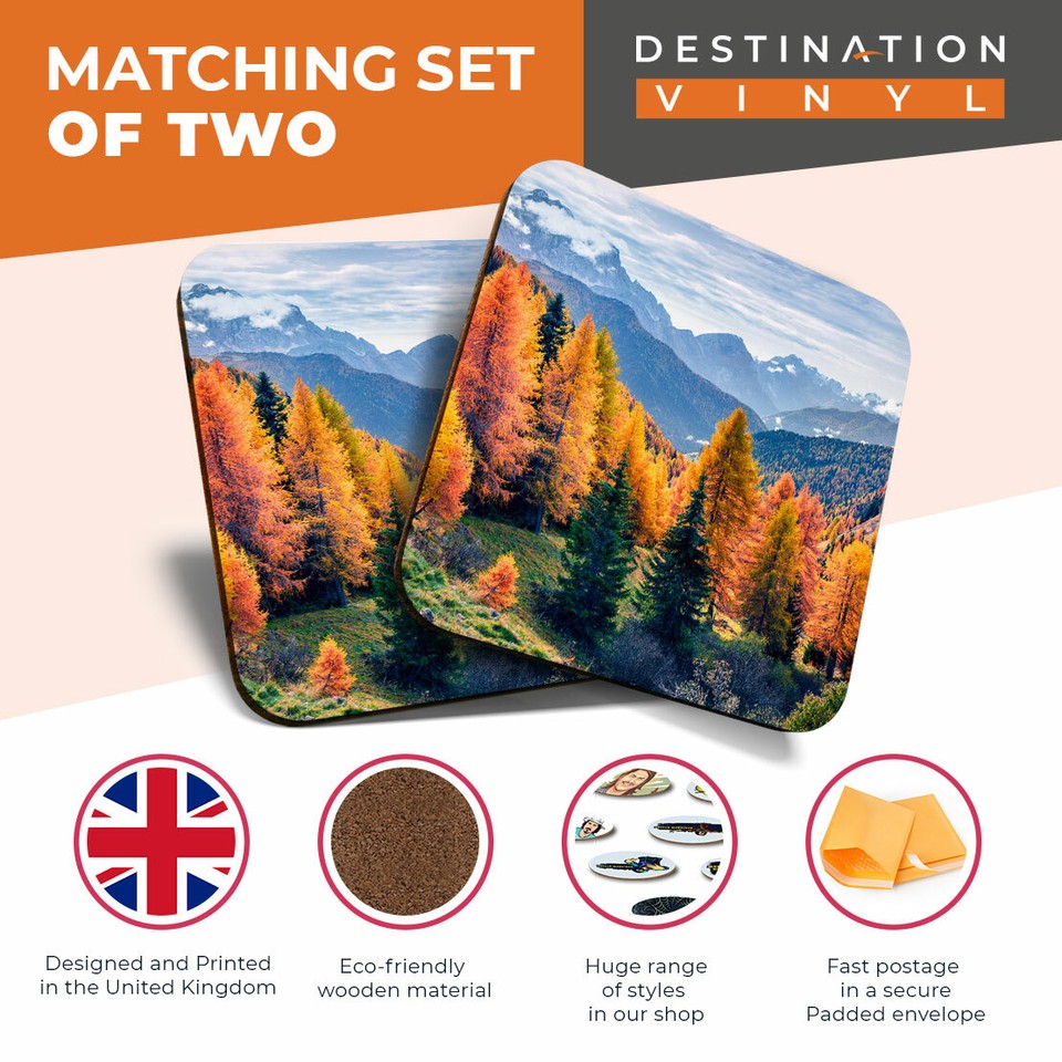 2 x Coasters - Italian Dolomite Mountains Italy Ski Home Gift #21468 ...